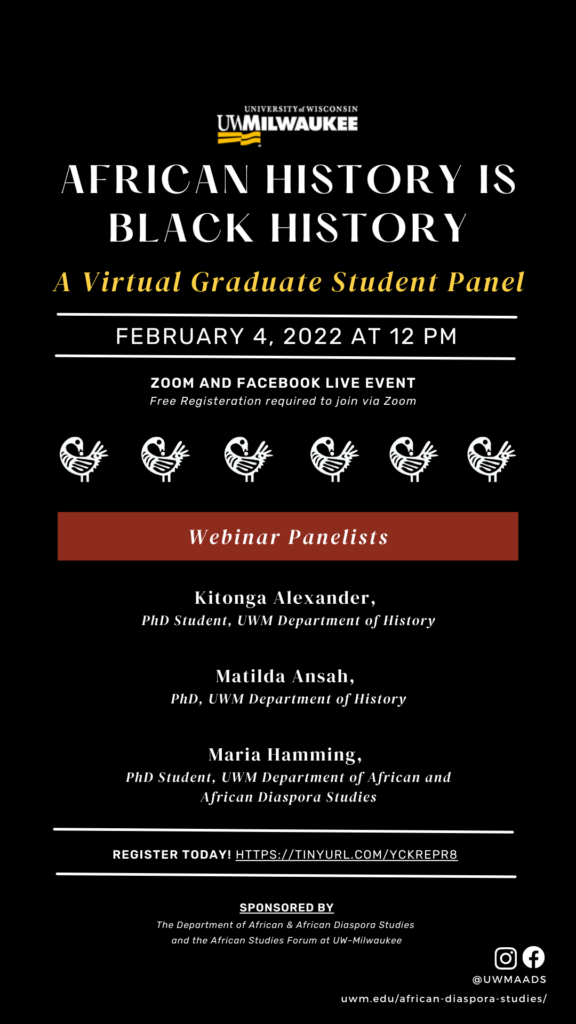 Graduate Student Panel | African History is Black History - African ...