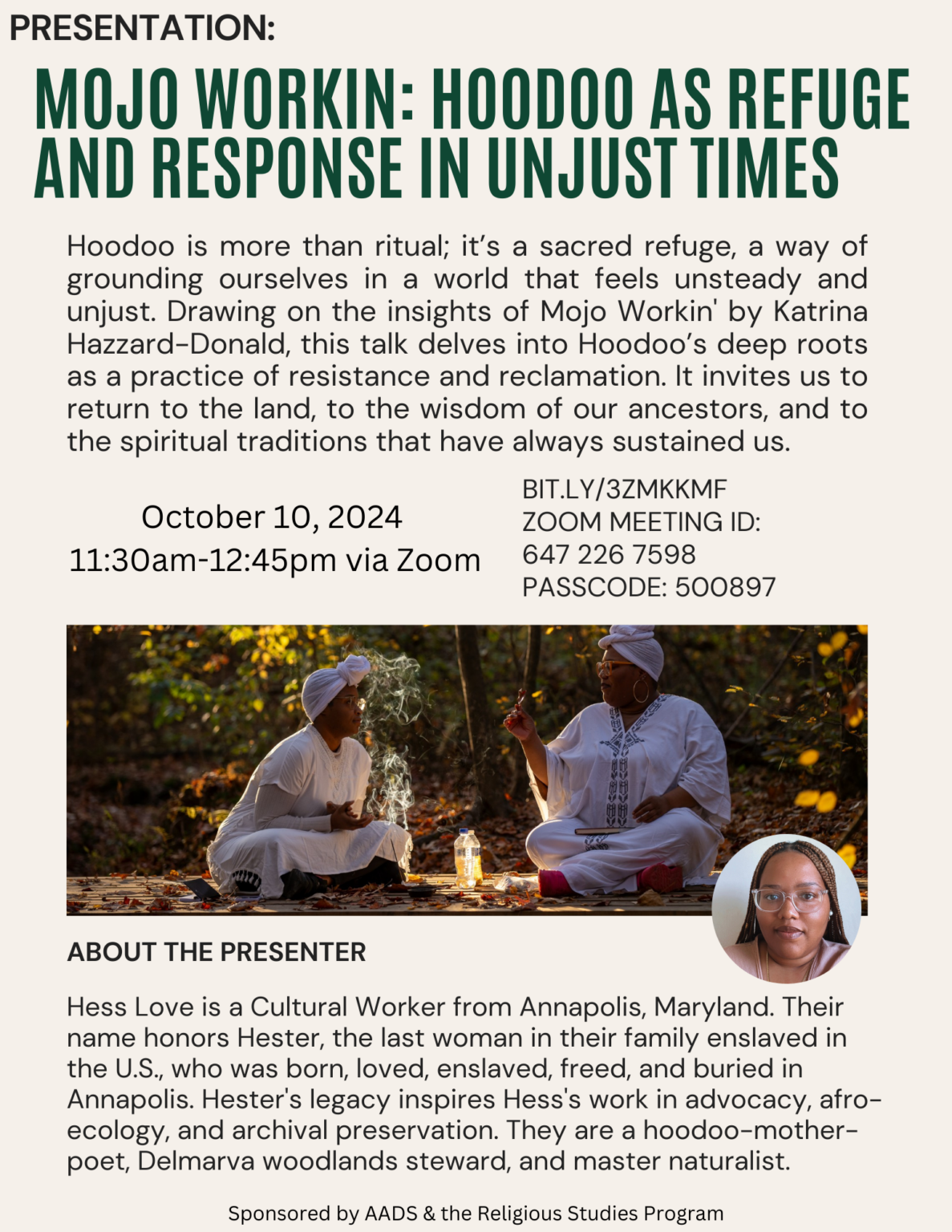 Presentation: "Mojo Workin: Hoodoo As Refuge and Response in Unjust ...