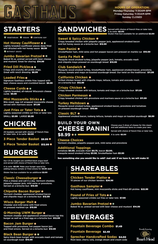 Gasthaus Menu – Dining