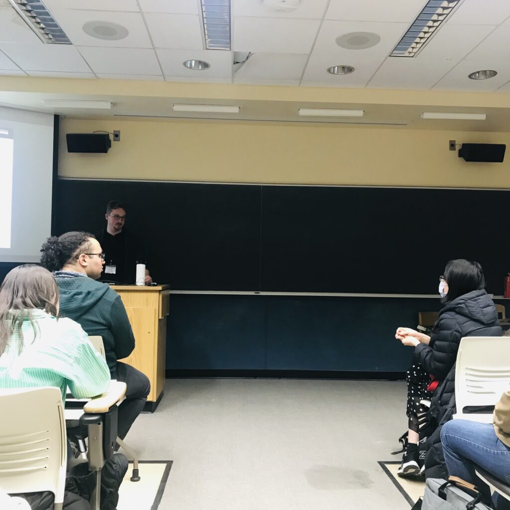 Daniel and Yunhui presenting at WiGL - Linguistics