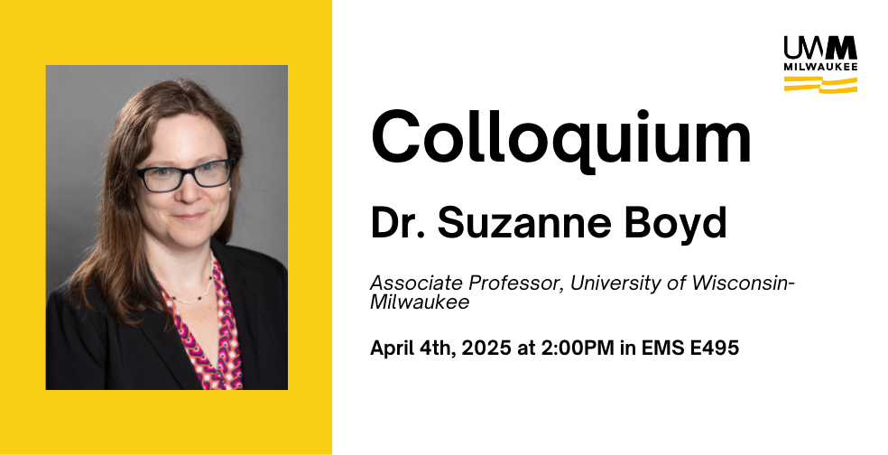 Colloquium: Dr. Suzanne Boyd - Mathematical Sciences